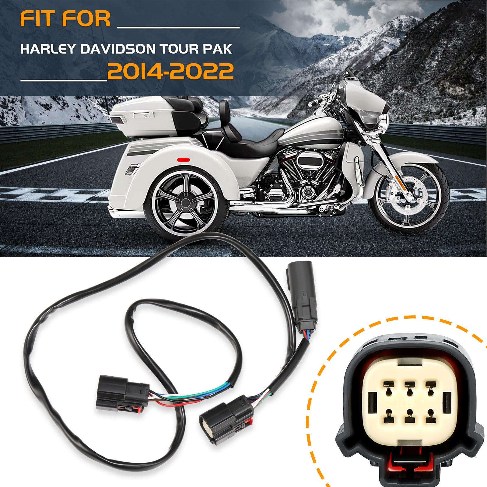 GEARZAAR Quick Disconnect Wiring Harness Fit for Harley Davidson Tour Pak Motorcycle 2014 2015 2016 2017 2018 1019 2020 2021 2022 2014-2022, Disconnect Wire Cable Replace CD-TP-QD-14