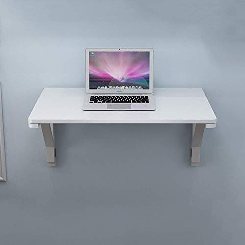 PIBM Stylish Simplicity Shelf Wall Mounted Floating Rack Table Laptop Stand Desk Foldable Solid Wood Multifunction Simple Restaurant Bedroom Living Room,8 Sizes, White ,