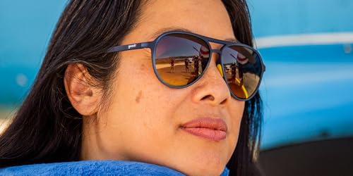 Goodr Frequent Skymall Shoppers Blue Aviator Running Sunglasses, Glare Reducing Blue Polarized Gradient Lenses, UV400 Protection Block, Frame Constructed to Eliminate Slip & Bounce, Large