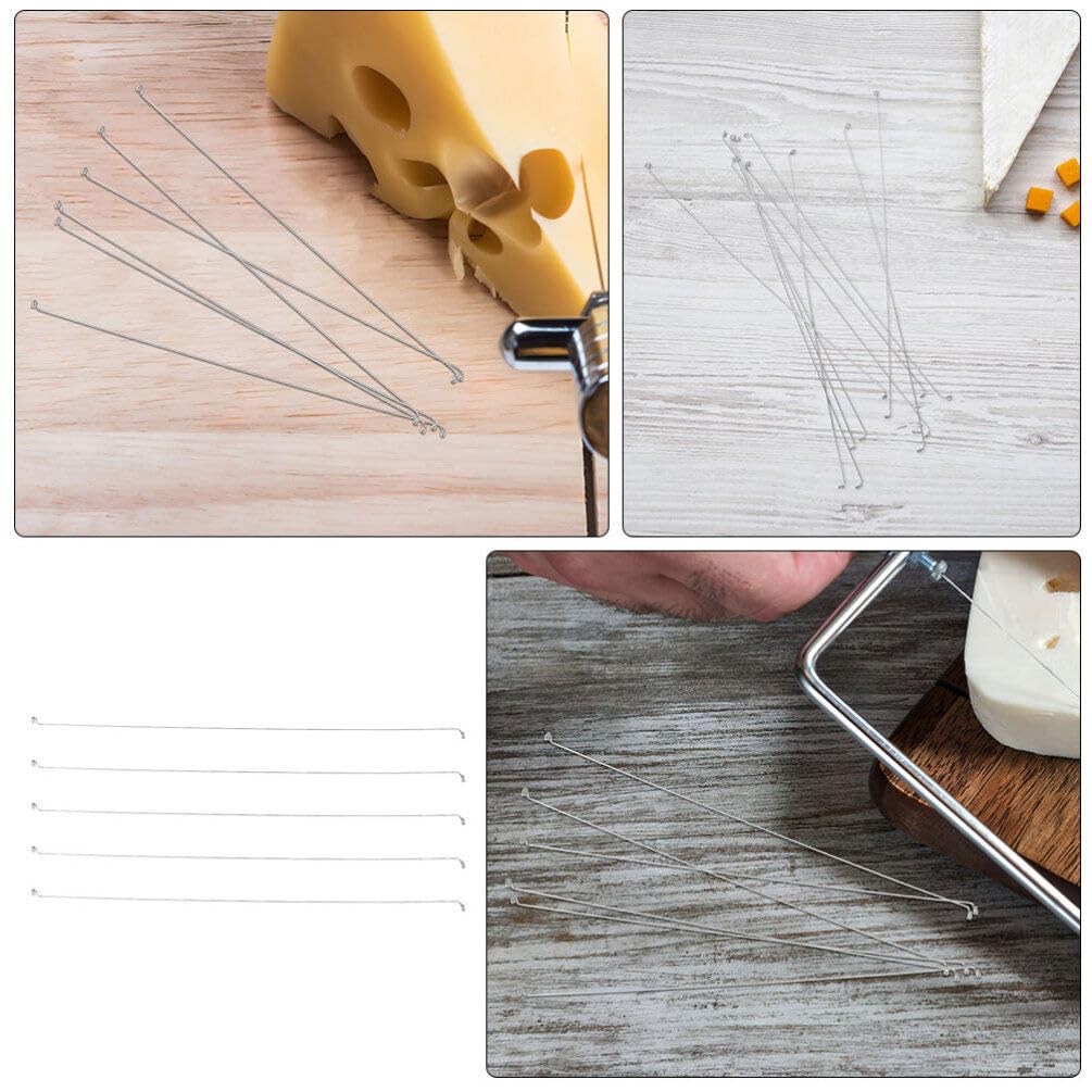 STOBAZA 10pcs Replacement Cheese Slicer Wires 5.5 Inch Cheese Cutter Stainless Steel Cheese Wire Pie Slicers for Home Restaurant Kitchen Cutting Supplies