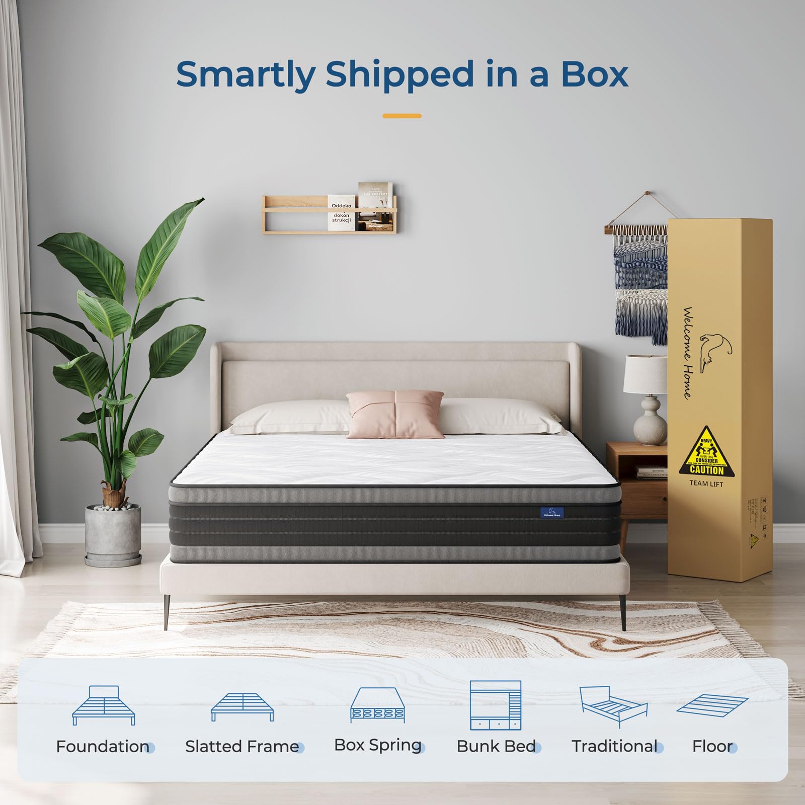 Vesgantti Twin XL Mattress, 10 Inch Hybrid Twin XL Size Mattress with Memory Foam and Individually Pocket Spring, Pressure Relief and Supportive, Medium Firm Feel, Mattress in a Box