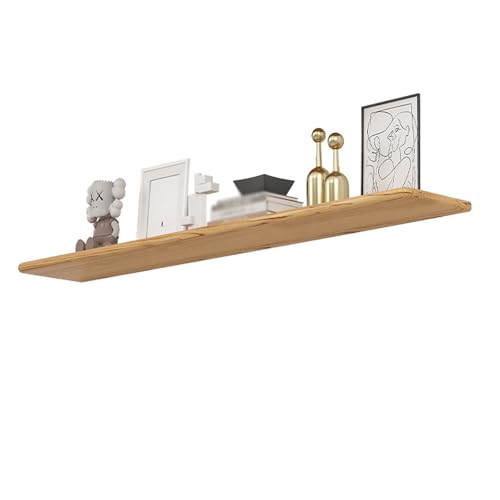 QATGQBCF 20 * 30cm Wall-mounted Floating Shelf, Solid Wood Storage Shelf, Shelf Bracket, Solid Structure, Wear-resistant And Scratch-resistant, Perforated Installation(Wooden colour,20 * 30cm)