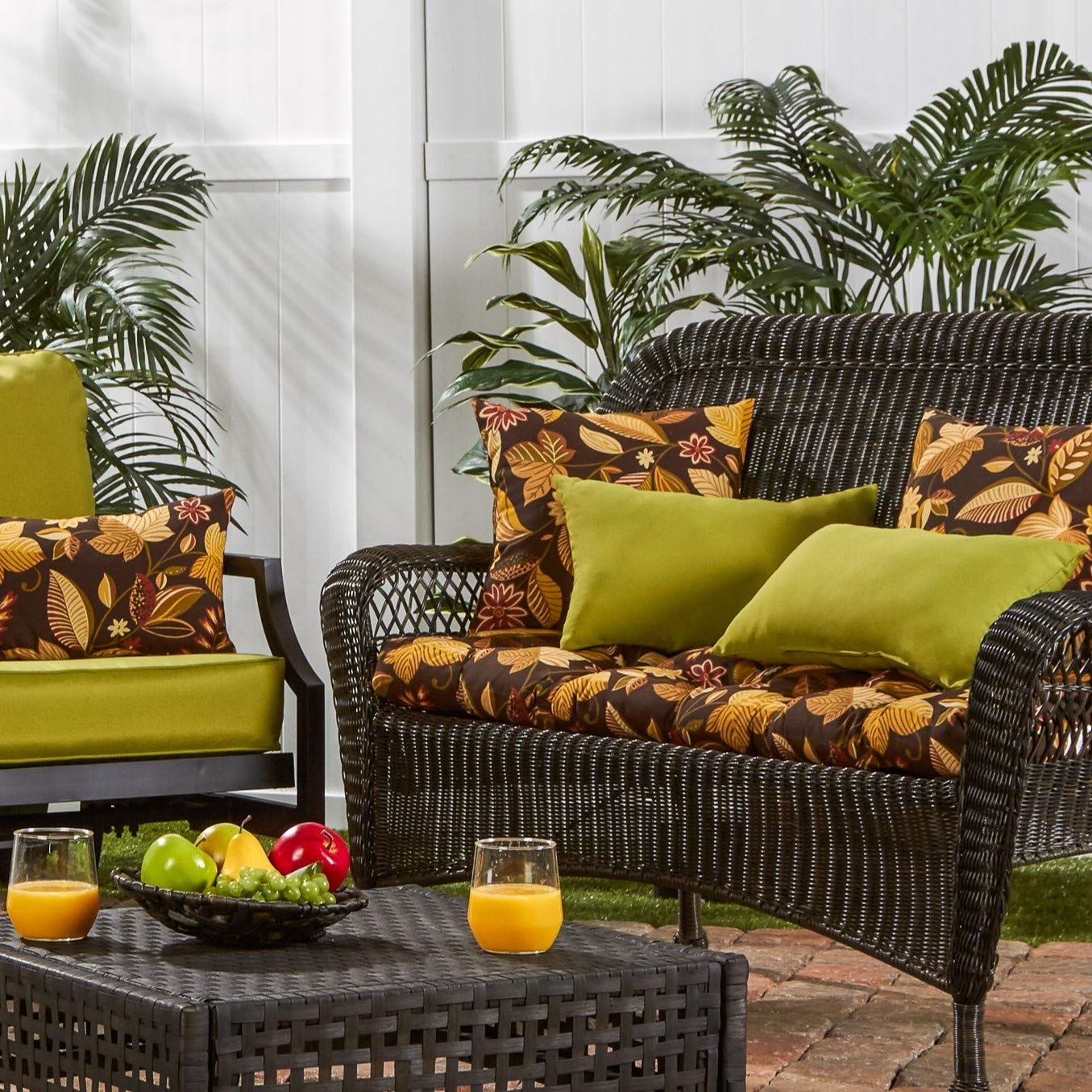 South Pine Porch Outdoor 44x17-inch Swing/Bench Cushion, Timberland Floral