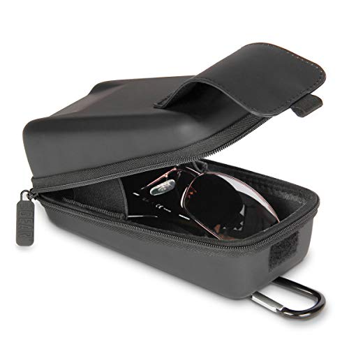 USA Gear Audio Glasses Case - Hard Glasses Case with Top Loading Design, Belt Loop, and Carabiner Compatible with Bose Alto Audio Sunglasses, Bose Rondo Bluetooth Glasses, and More Smart Glasses