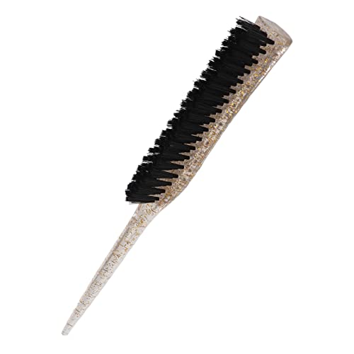 Point Tail Teasing Brush Hari Shaving Brush, Nylon Bristles Men Shaving Brush Beard Cleaning Tool for Homeuse or Barber Salon (Gold)