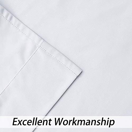 White Full Blackout Window Curtain Liner Rod Pocket Bedroom Hang with 10 Hooks Microfiber Thermal Coating Room Winter Cold Liner Window Treatment Sets 2 Panels (W48 x L81 x2 inches, White)