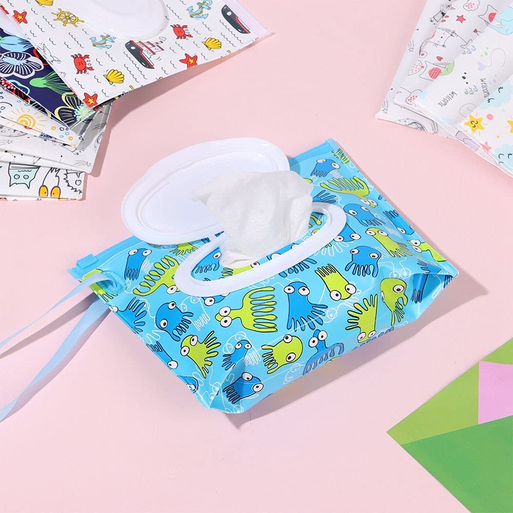 Portable Refillable Wet Wipe Container,Reusable Wet Wipe Pouch,Wipe Dispenser Container,Baby Travel Wet Wipe Holder Wipes Case(1)