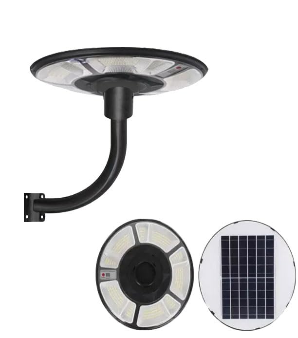 UFO Outdoor Solar Lights - Curved Arm, Patio, Garden, Pathway Solar Lamps, Landscape Lighting, A High -Efficiency Solar Panel, 8 Hours Light Duration,400W,800W,Mounts to Walls or Posts