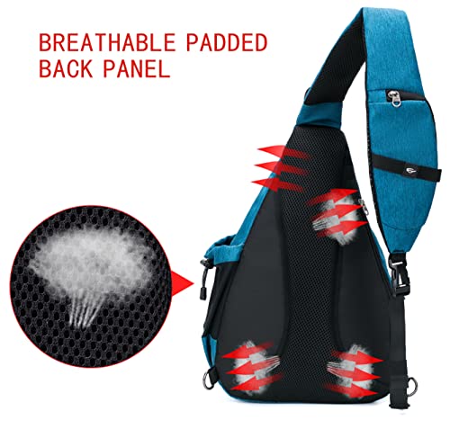 TurnWay Water-Proof Sling Backpack/Crossbody Bag/Shoulder Bag for Travel, Hiking, Cycling, Camping for Women & Men (Blue)