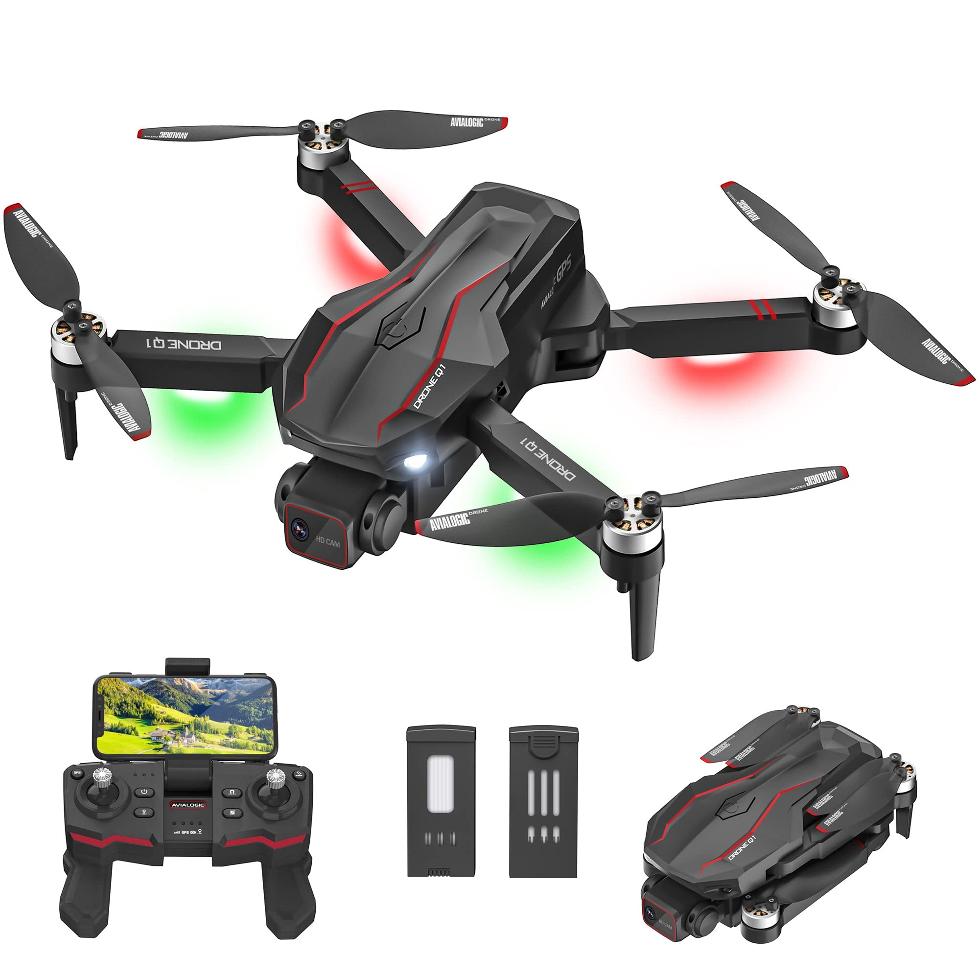 GPS Drones with FPV Camera for Adults 4K FPV,Foldable Video Drone with GPS Return,Follow Me,Brushless Motor,Altitude Hold and 55 Mins Long Flight Time, GPS RC Quadcopter for Beginners