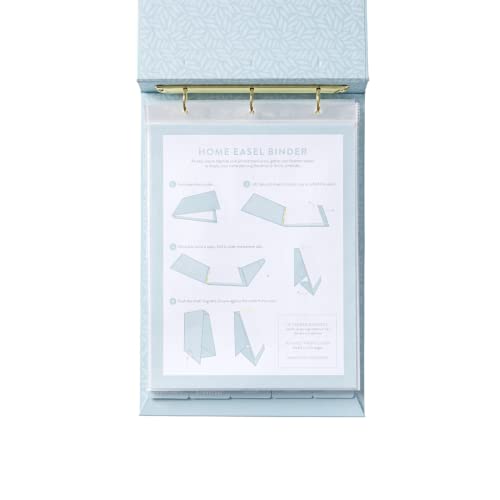 PPP Home Easel 10 Blue Mylar Tabs | Built-in Magnetic Closure | 3 Ring with 30 Heavyweight Sheet Protectors | Hardcover with Matte Lamination Finish | Recipe Book Holder | 10"x14" Size