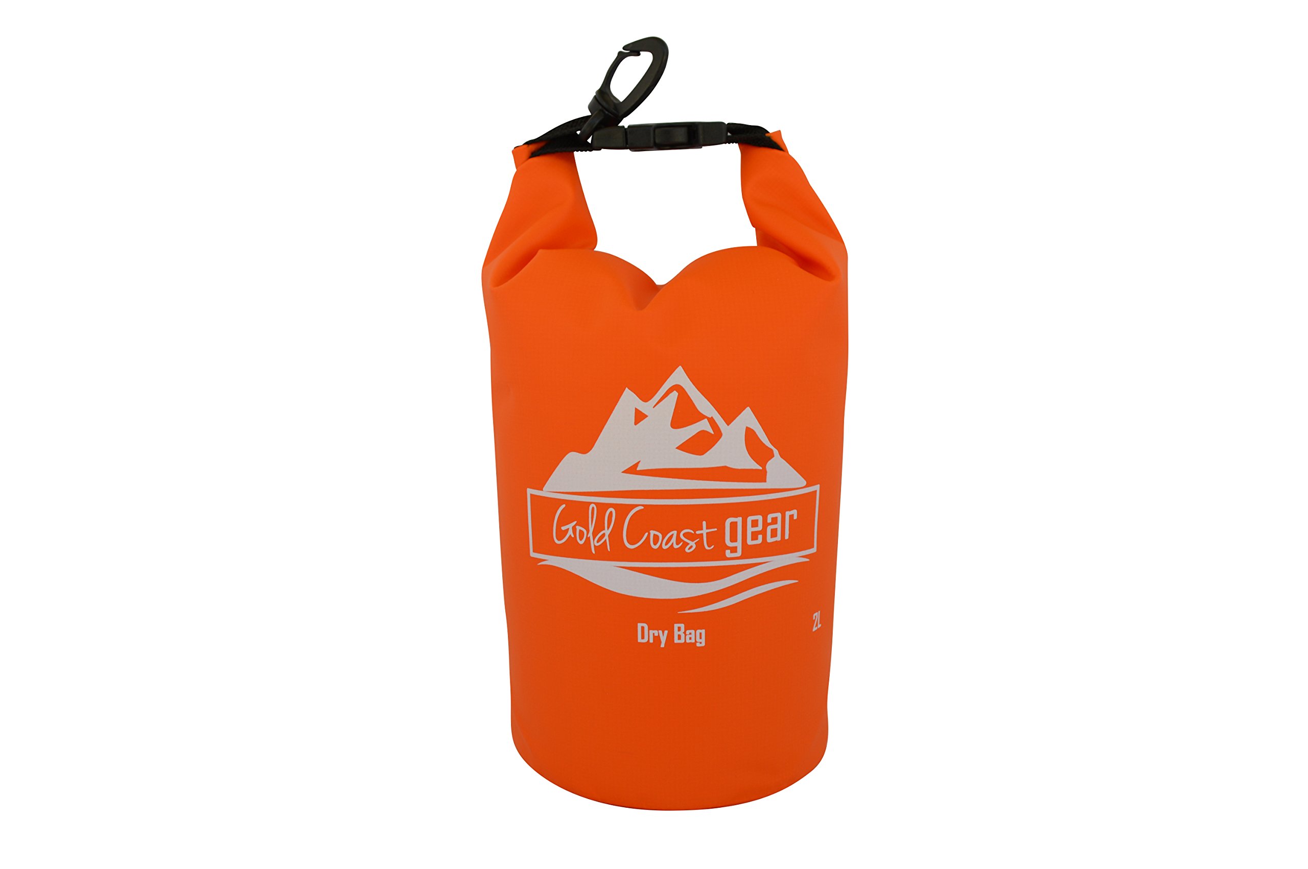 Gold Coast gear Dry Bag Waterproof Sack Multiple Sizes with Shoulder Strap (Orange, 2L)