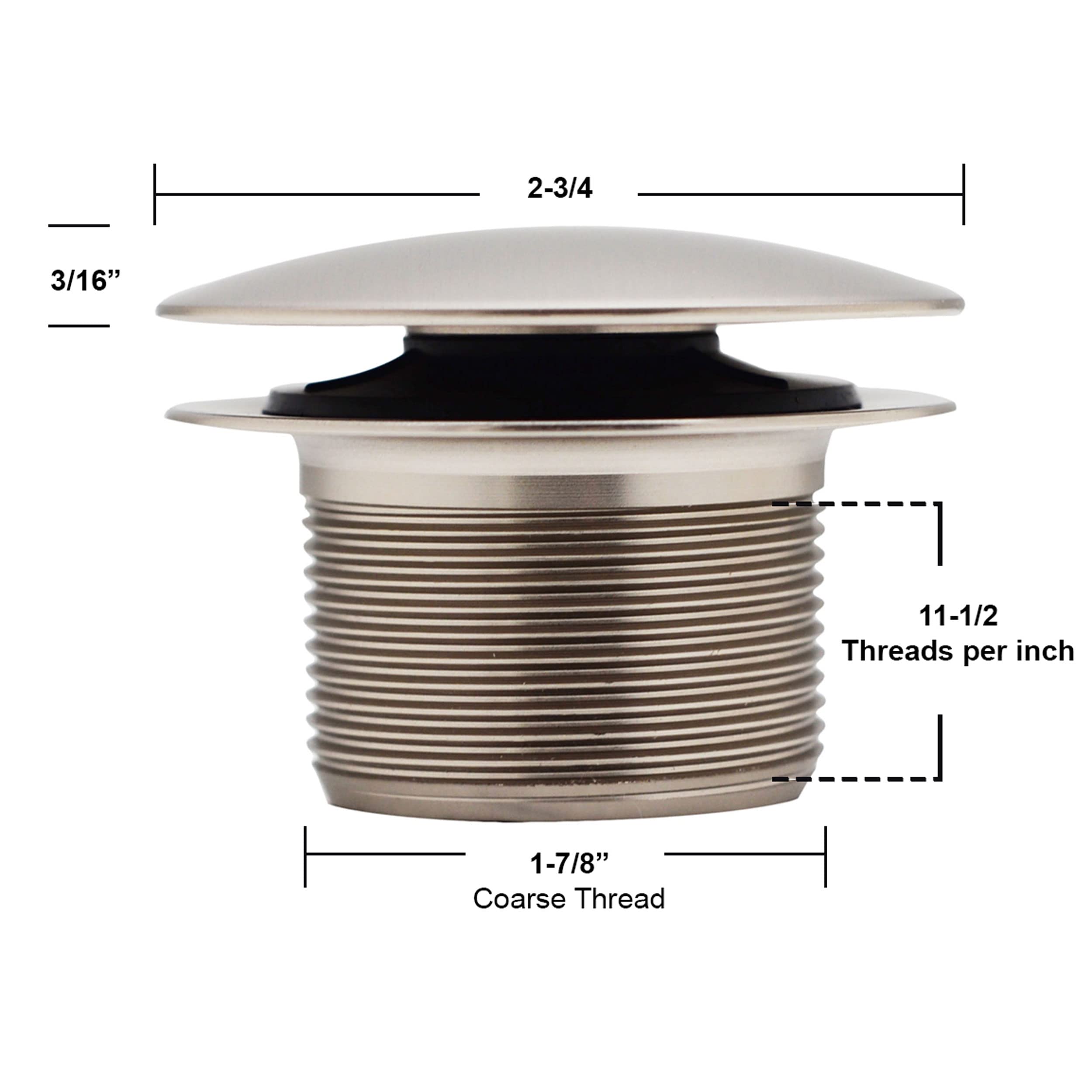 Westbrass A398R-12 1-1/2" NPSM Coarse Thread Mushroom Tip-Toe Bathtub Drain Stopper, Oil Rubbed Bronze