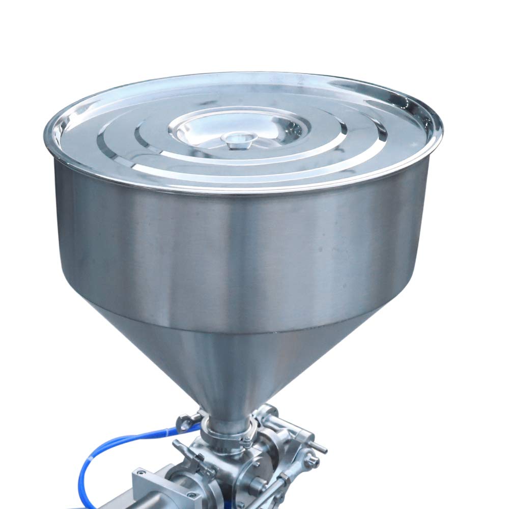 Pneumatic Liquid Paste Filling Machine,100-1000ml Horizontal Pneumatic Liquid Filling Machine with Hopper,15-35 cans/Minute