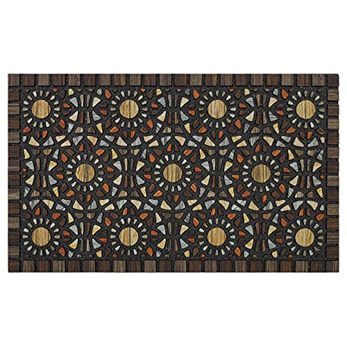 Mohawk Home Entryway Door Mat 1.5' x 2.5' All Weather Doormat Outdoor Non Slip Recycled Rubber, Mosaic Grain
