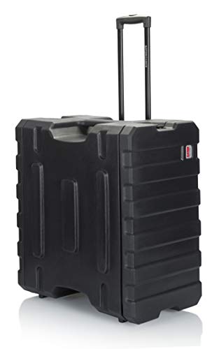 Gator Cases Pro Series Rotationally Molded 6U Rolling Rack Case with 19" Depth, Tow Handle & Recessed Wheels; Made in USA (G-PROR-6U-19),Black