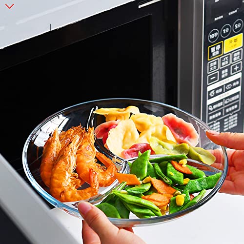 Fruit Bowl Grid Plate Glass Fruit Plate Living Room Tea Table Sub Plate Household Snacks Candy Breakfast Plate Creative Side Dish for Kitchens Dining Table Snack Plate Set (Color : 1)