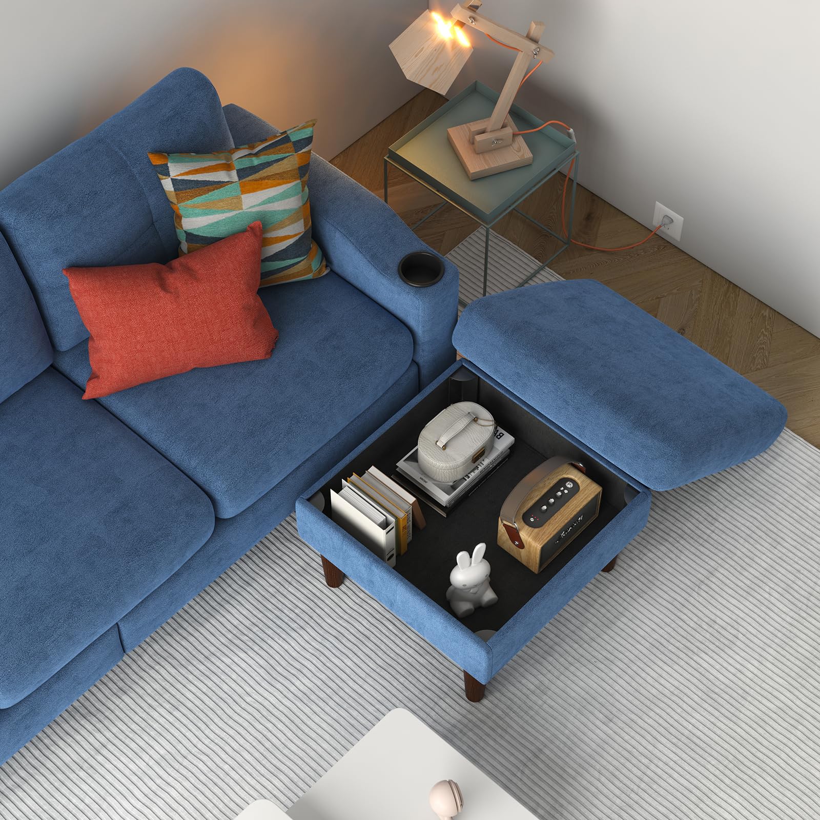 Uneeruiqy W2012126501 Sofas, Navy Blue