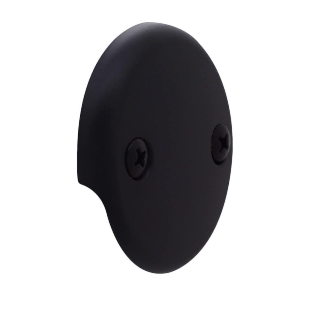 Westbrass D94K-62 Twist & Close Bathtub Drain Stopper with 2-Hole Faceplate and Adapter Bushing, Matte Black