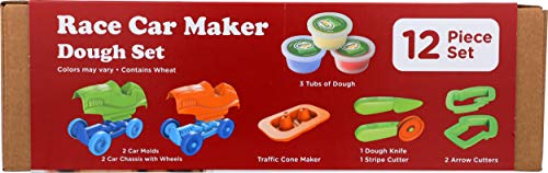 Green Toys Race Car Maker Dough Set - 12 Piece Pretend Play, Motor Skills, Creative Arts & Crafts Activity Kids Toy Set