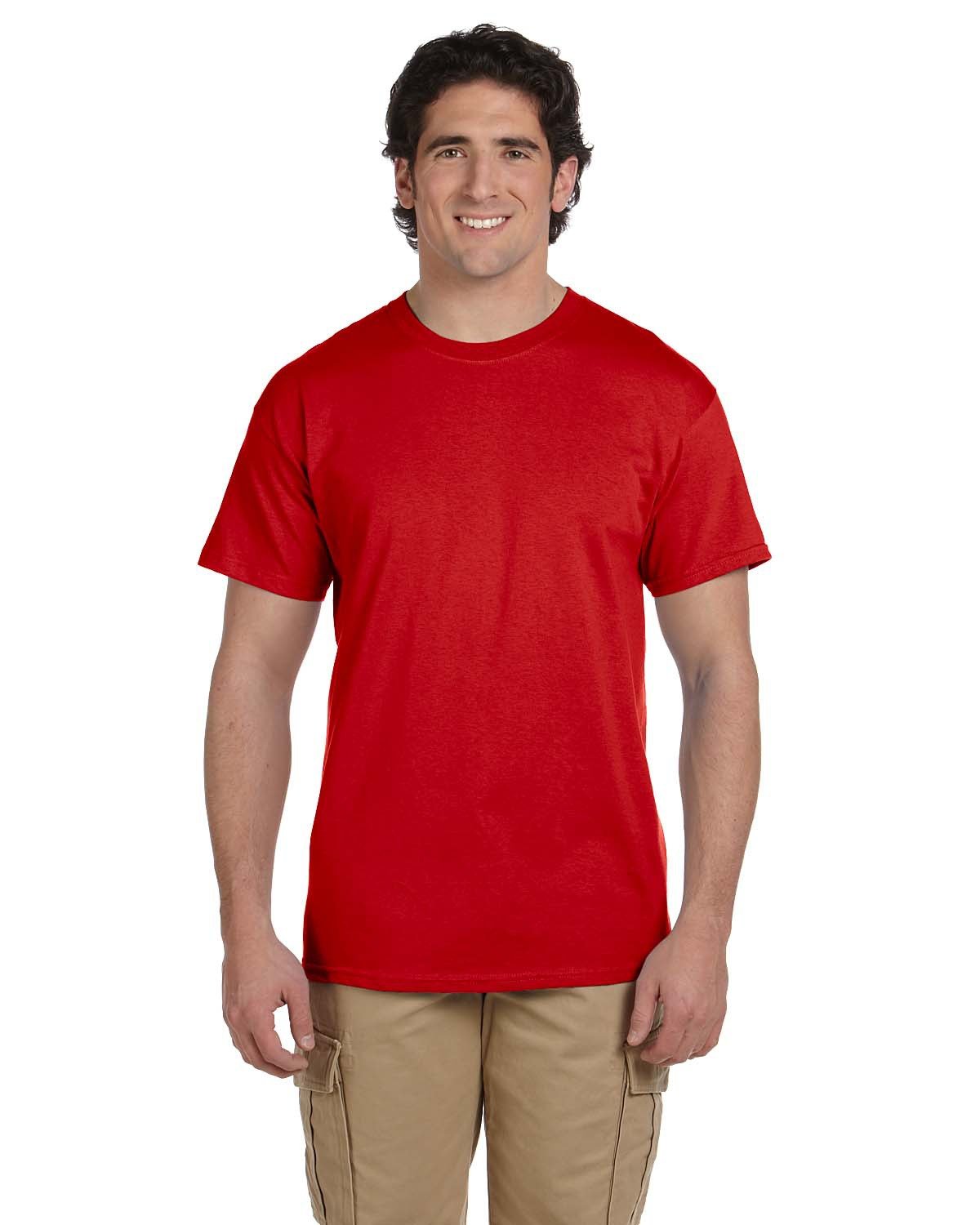 Fruit of the Loom 5 oz., 100% Heavy Cotton HD T-Shirt, Medium, True RED