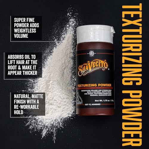 Suavecito Texturizing and Volumizing Hair Styling Powder with Shine Free Matte Finish and Strong Hold - No Mess, Oil Absorbing, Long Lasting - 1.75 oz