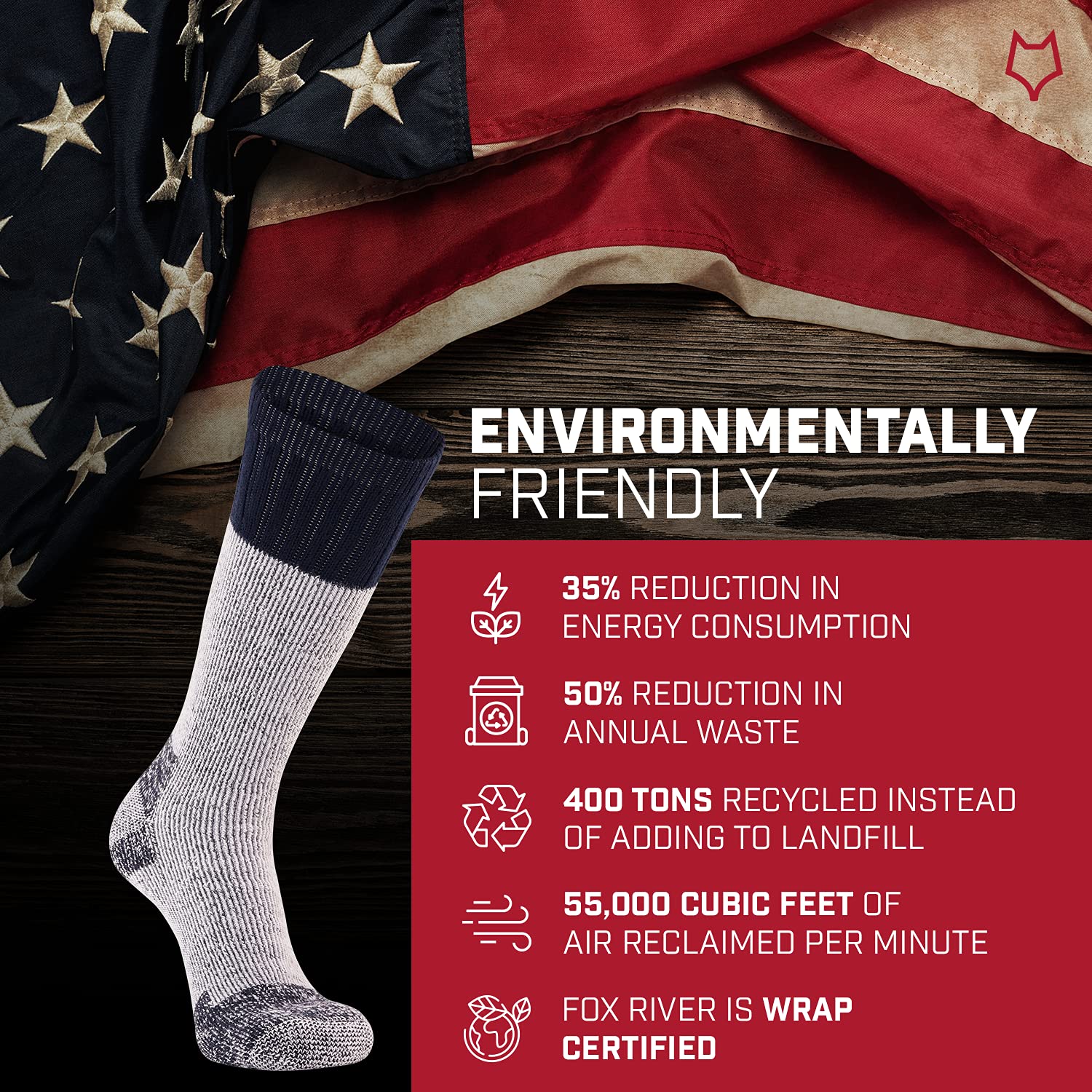FoxRiver Men's/Unisex Wick Dry Outlander Sock
