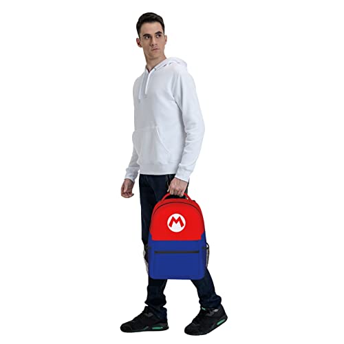 Plumber Game Backpack For Boys Girls (16.5 In), Teeng Shcool Bags Youth Travel Backpack, Classic Lightweight Lad Bookbag, Blue and Red