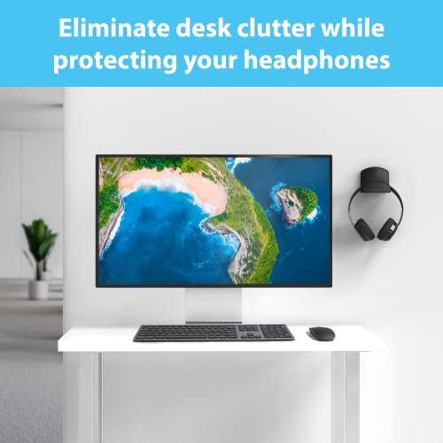 TotalMount Headphone Hanger β Includes Removable Adhesive Strips for Easy, Damage-Free Wall, Desk, or PC Mounting (Premium Black Headphone Hook β One Pack)