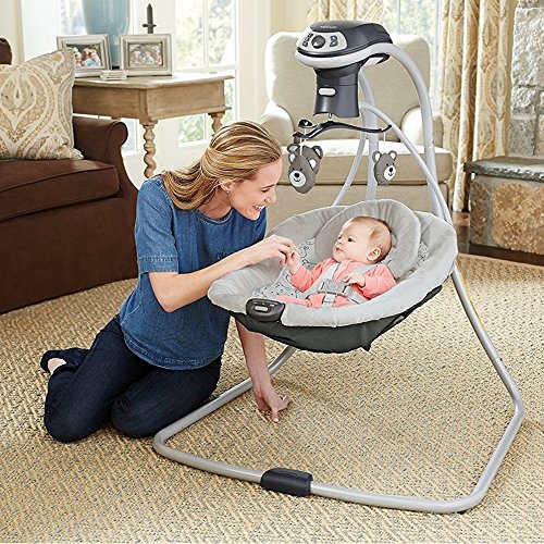 Graco Simple Sway LX Baby Swing, Teddy, 1 Count(Pack of 1)