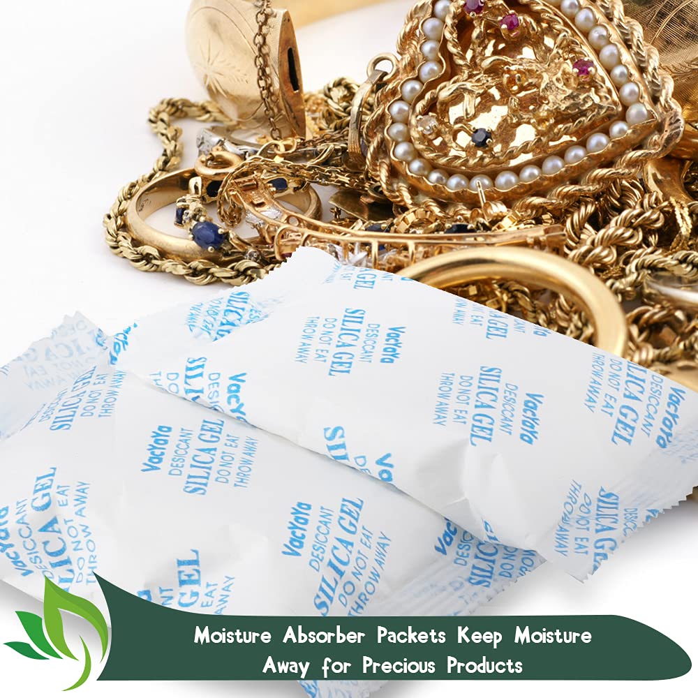 VacYaYa 50G(20Packets) Food Grade Moisture Absorbers Silica Gel Packs Desiccant for Storage,Food Safe Dessicant Silica Gel Packets for Moisture Storage Control