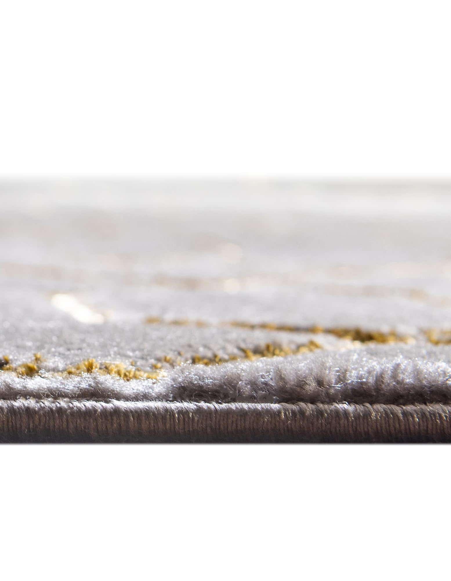 Unique Loom Glam Collection Area Rug - Trellis (7' 10" Square, Gray Gold/ Gold)