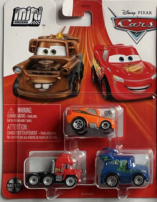 Pixars Cars Mini Racers 3 Pack (Snot Rod, DJ, Mack)