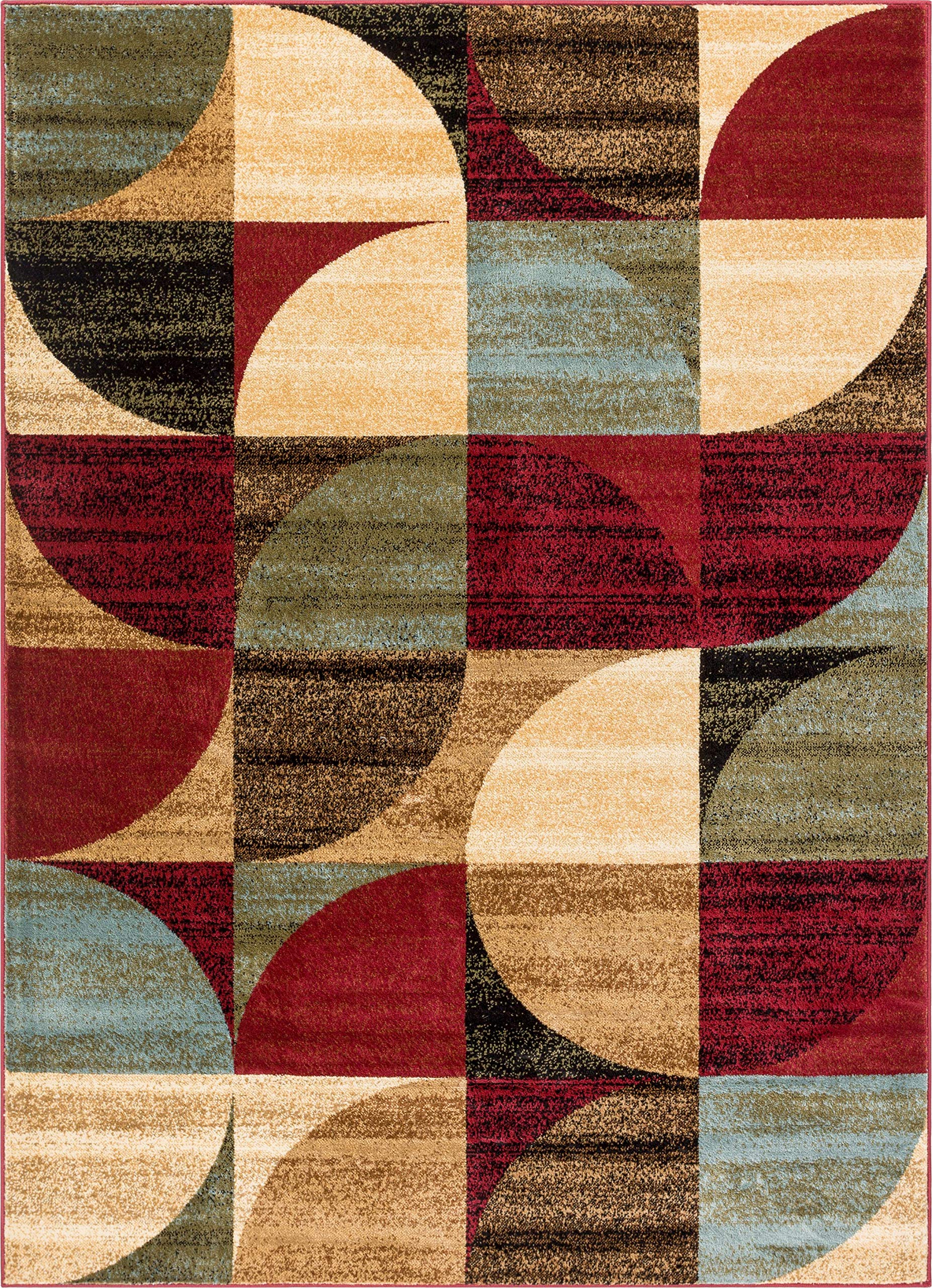 Well Woven Barclay Collection Bowery Art Deco Ivory 4x5 Area Rug - for Entryways, Small Bedrooms, Living Rooms