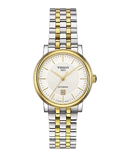 Tissot womens Carson Auto Stainless Steel Dress Watch Yellow Gold 1N14,Grey T1222072203100