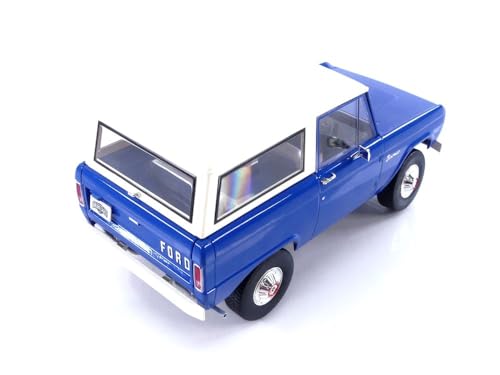Greenlight 1966 Ford Bronco Blue with Cream Top 26th Annual Woodward Dream Cruise Featured Heritage Vehicle Artisan Collection 1/18 Diecast Model Car