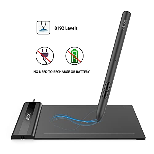 VEIKK S640 Graphics Drawing Tablet 6x4 Inch Ultra-thin Portable OSU Tablet with 8192 Levels Battery-free pen (For Drawing, Online class/E-learning and Web-conference)