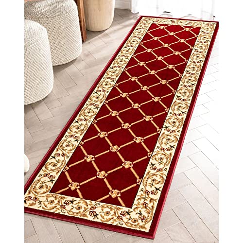 Well Woven Timeless Fleur De Lis Red Formal Area Rug 2'3" X 7'3" Runner