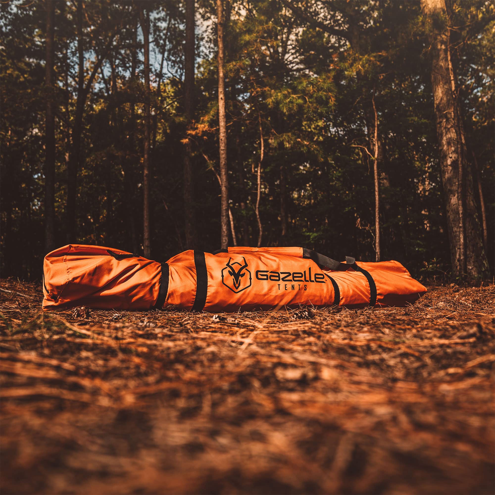 Gazelle T4 Waterproof 4 Person Portable Polyester Outdoor Pop Up Camping or Beach Tent with Removable Floor, Mesh Screens, and Rain Fly, Orange