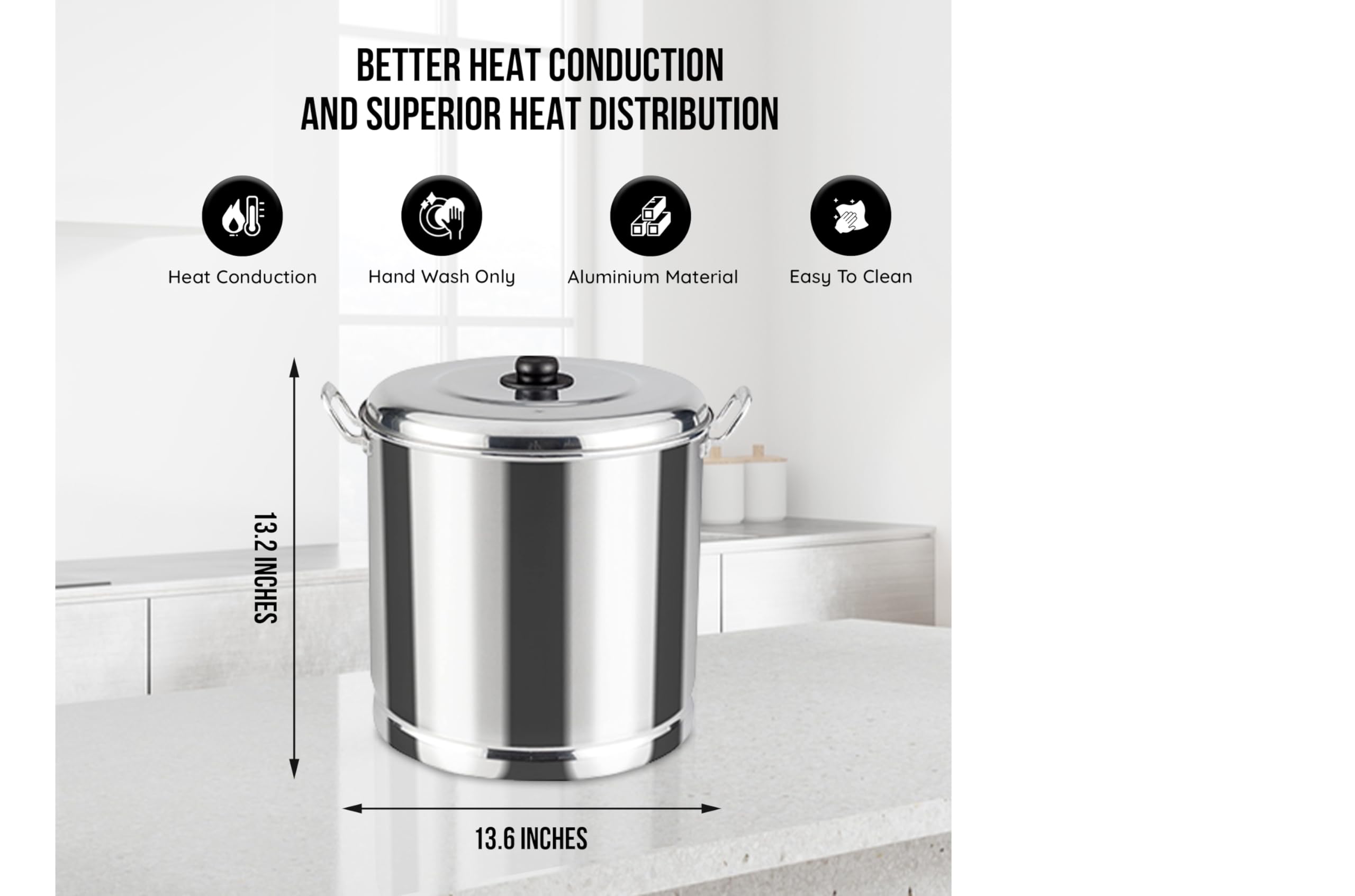 Vasconia Steamer Pot with Tray and Aluminum Lid β Multi-Purpose Aluminum Large Stock Pot for Tamales, Seafood, Vegetables Soup Pot β 5.3-Quart Stove