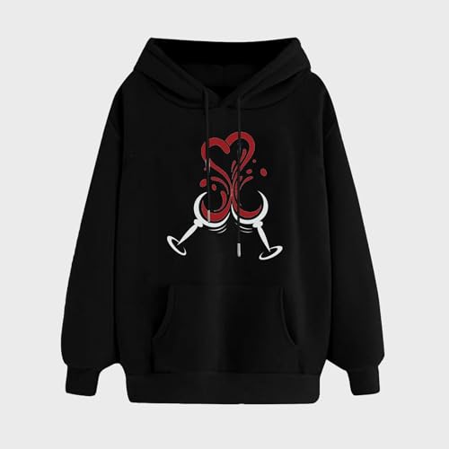 gbyLJF Cyber of Monday Christmas Hoodies for Women Fall Winter Cute Graphic Pullover Hooded Sweatshirt with Pockets Oversized Santa Clothes