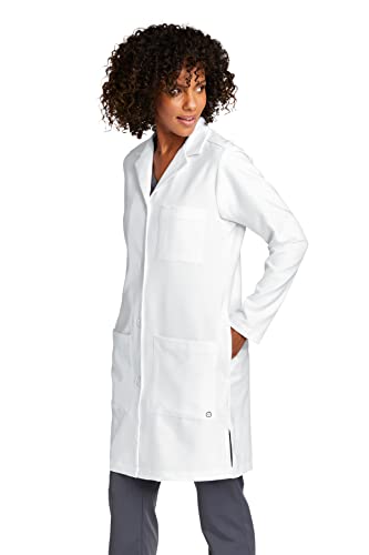 Womens Embroidered White Lab Coat - WonderWink® Long Lab Coat - Women's Long Lab Coat Lab Coat - Add a name - Business Name - Personalized Lab Coat with Name (XL)
