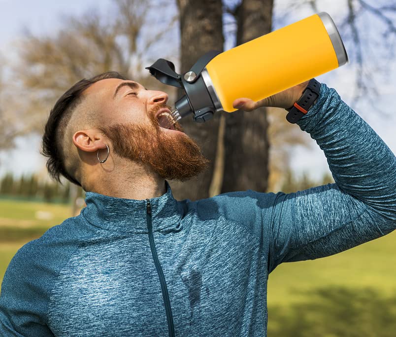 XACIOA Spout Lid for Yeti Rambler Water Bottle 18 26 36 46 64 oz,Chug Cap Fit Simple Modern Wide Mouth Sport Bottle, Replacement Flip Top Lid Accessories with Push Buttom & Lock