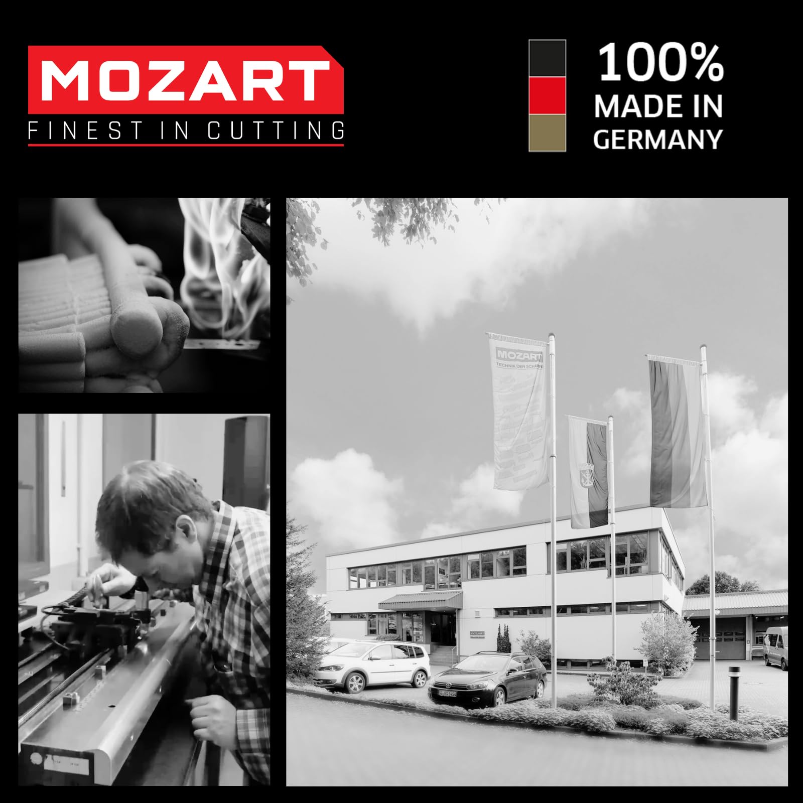 Mozart Universal TiN Hook Utility Blade: RC65 High-Carbon Steel, Titanium Nitride coating. Ideal for roofing, flooring, drywall, and more. Made in Germany. (10 Pack)