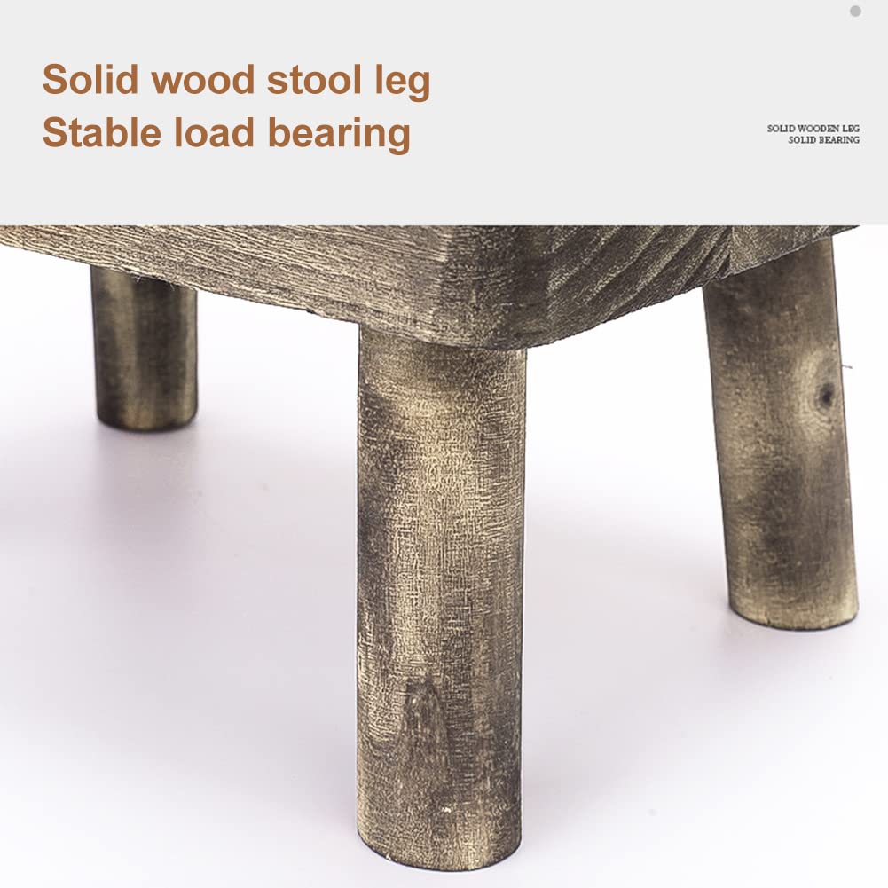 Wooden Step Stool for Kids and Adults, Portable Rectangle Bed Stool, Wooden Stool for Kitchen Living Room Closet Kitchen Step Stool Home Decoration 14.17x10.63x7.48inch, No Assembly Needed, Solid Wood