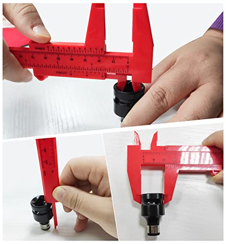 Mini Plastic Caliper, 10 Pack 6in/150mm Vernier Caliper, Double Scale Sliding Gauge Measuring Tool for Student Office, Jewelry Sliding Gauge Ruler Measuring Tool, 5 Different Colors(10 Pack)