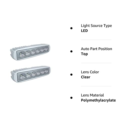 Handxen Boat Deck Light - LED 18W 1600 Lumen Spreader - Long Lasting - Flood Marine-Grade T-Top Boat Deck Lights - Extremely Bright - Durable Quality - Ideal for Marine Boats Cars Trucks (2 Pack)