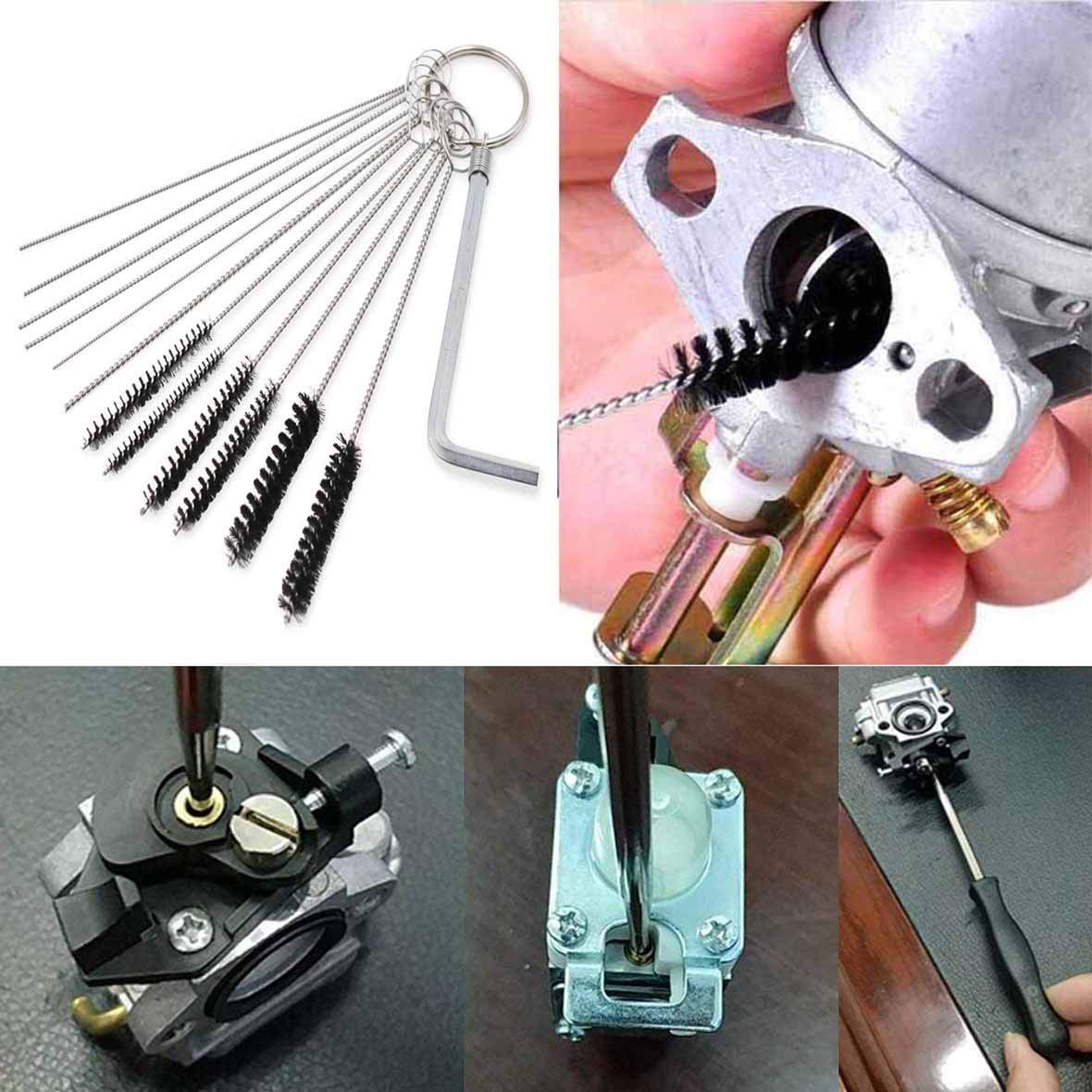 Grehge buretor Adjustment Tool Screwdriver Kit + Toolkit + Cleaning Tool for Common 2 Cycle Small Engine Poulan Husqvarna MTD Ryobi Homelite Trimmer Weed Eater Chainsaw Carb Tune up Adjusting