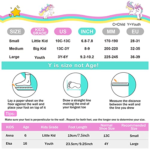 SULIFEEL Rainbow Unicorn Roller Skates for Kids with Adjustable Protective Gear Set Shiny Small