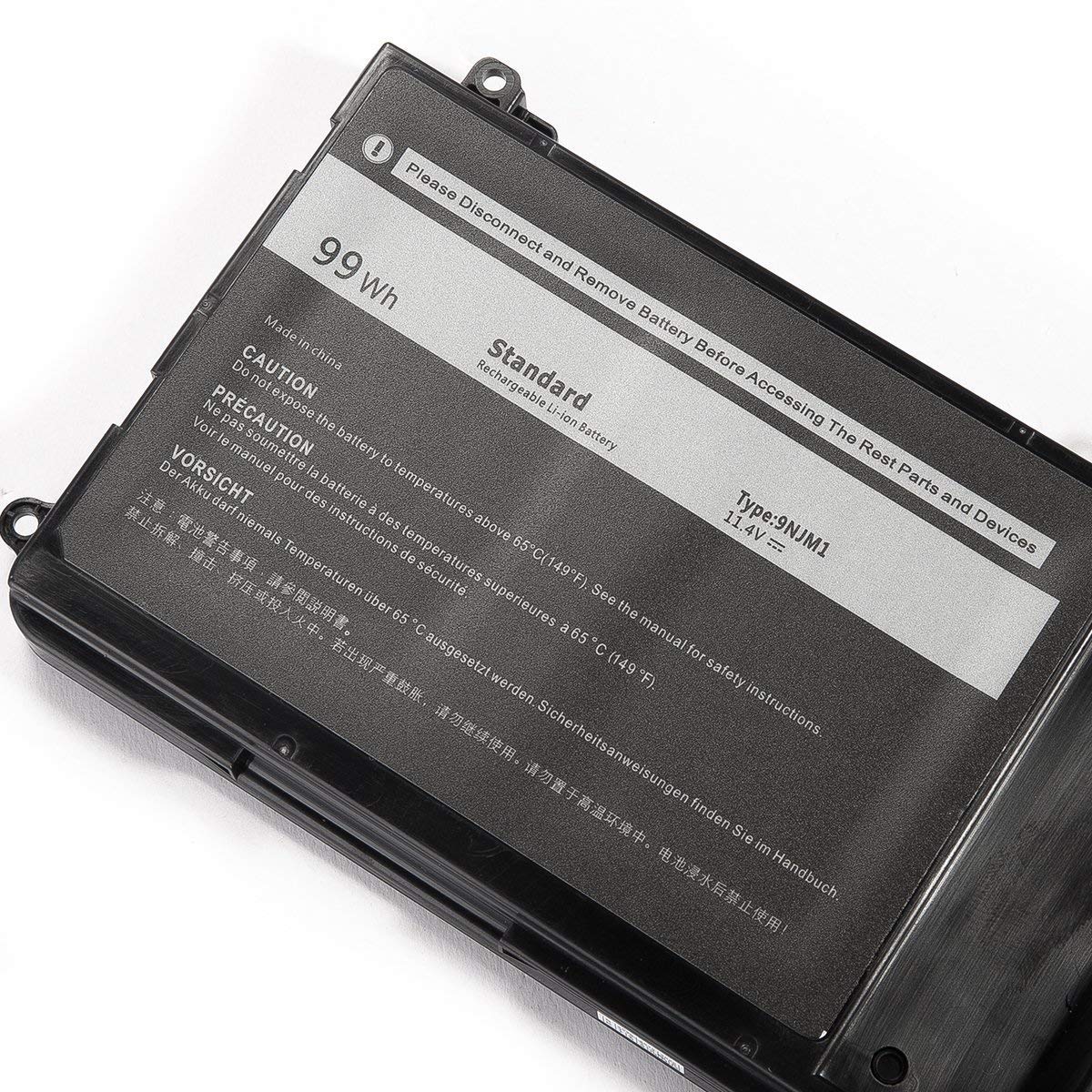 Fully New 9NJM1 Replacement Laptop Battery Compatible with Dell Alienware 15 R3 17 R4 Series 44T2R HF250-11.4V 99Wh
